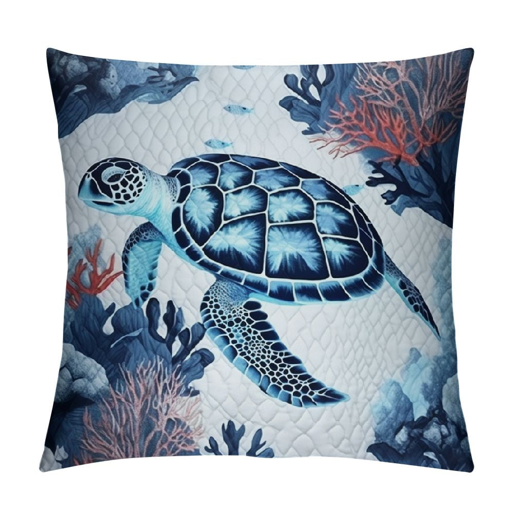 RUIYC Turtle Throw Pillow Covers, White Turtle Pillow Covers for Lumbar ...