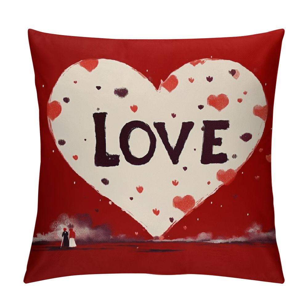 JEUXUS Valentines Day Pillow Covers for Valentines Decor Red White ...