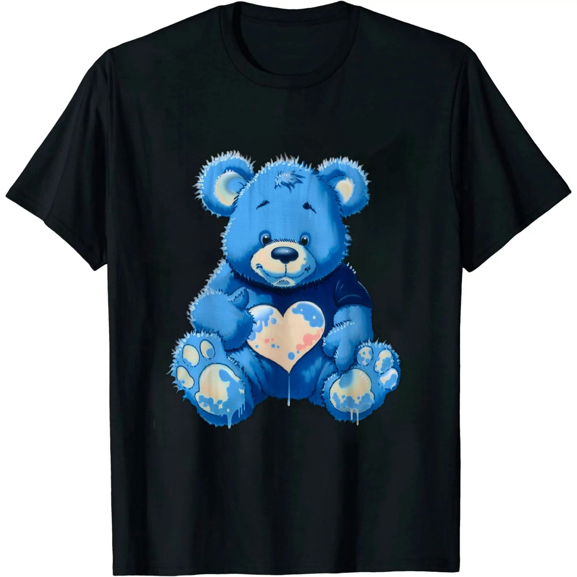 JEUXUS Vintage Classic Grumpy Bear Cloudy Belly Badge T-Shirt - Walmart.com