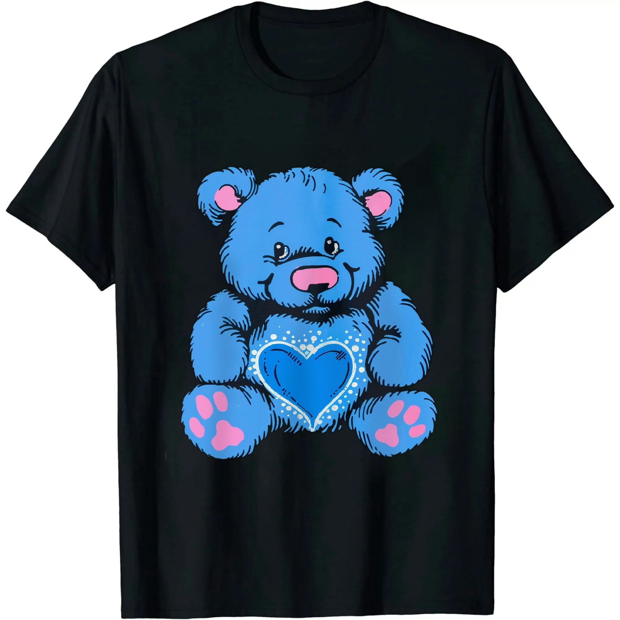 JEUXUS Vintage Classic Grumpy Bear Cloudy Belly Badge T-Shirt - Walmart.com