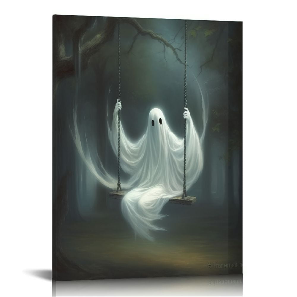 JEUXUS Vintage Ghost Wall Art Dark Academia Canvas Art Vintage ...