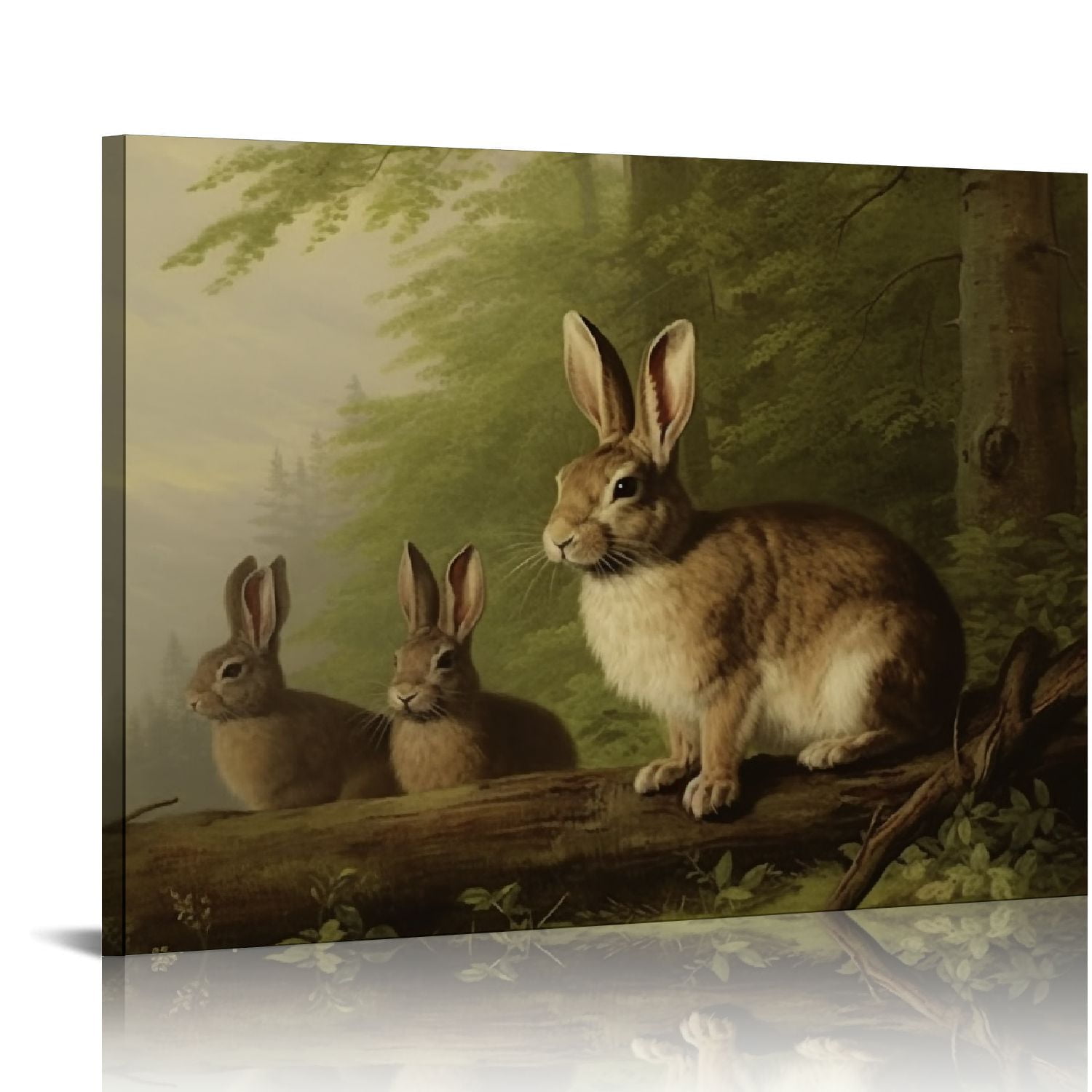 JEUXUS Vintage Rabbit Poster Print - Spring Easter Bunny Wall Art ...
