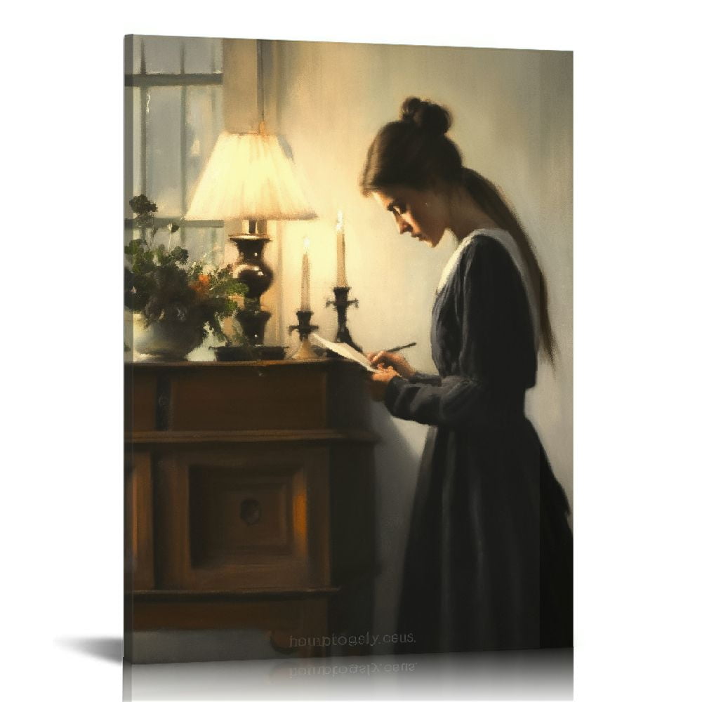 RUIYC Vintage Wall Art Decor Women Backing Portrait Wall Painting ...