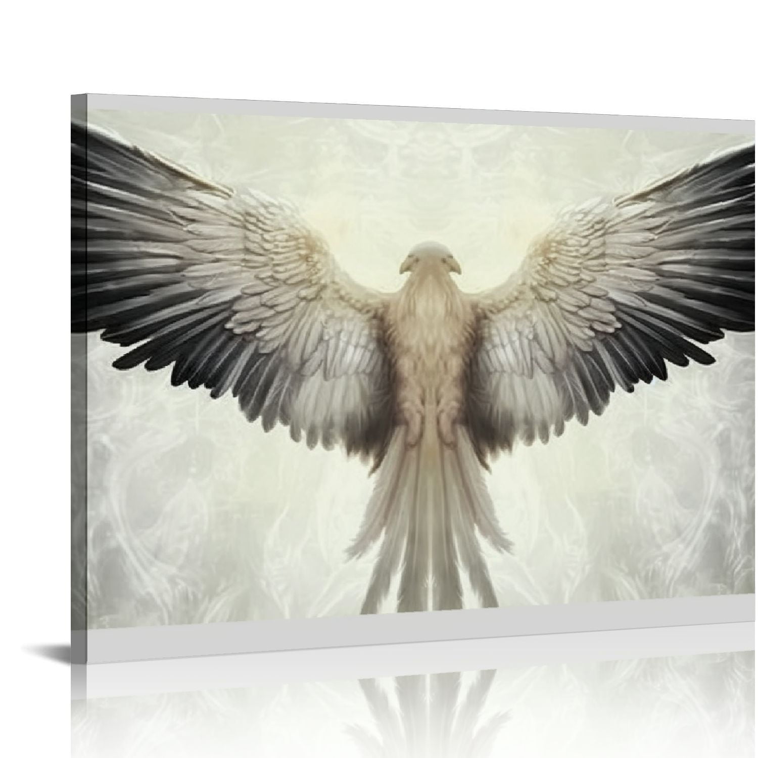 JEUXUS Vintage Wall Art White Angel Wings Posters and Print Canvas ...