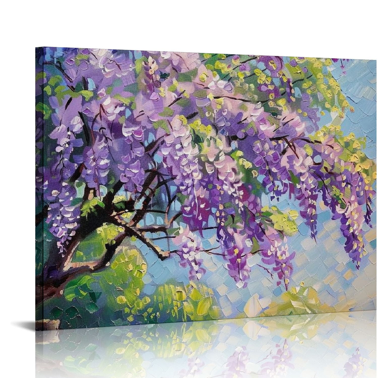 JEUXUS Violets Prints on Canvas, Flower Room Decor, Modern Wall Art ...