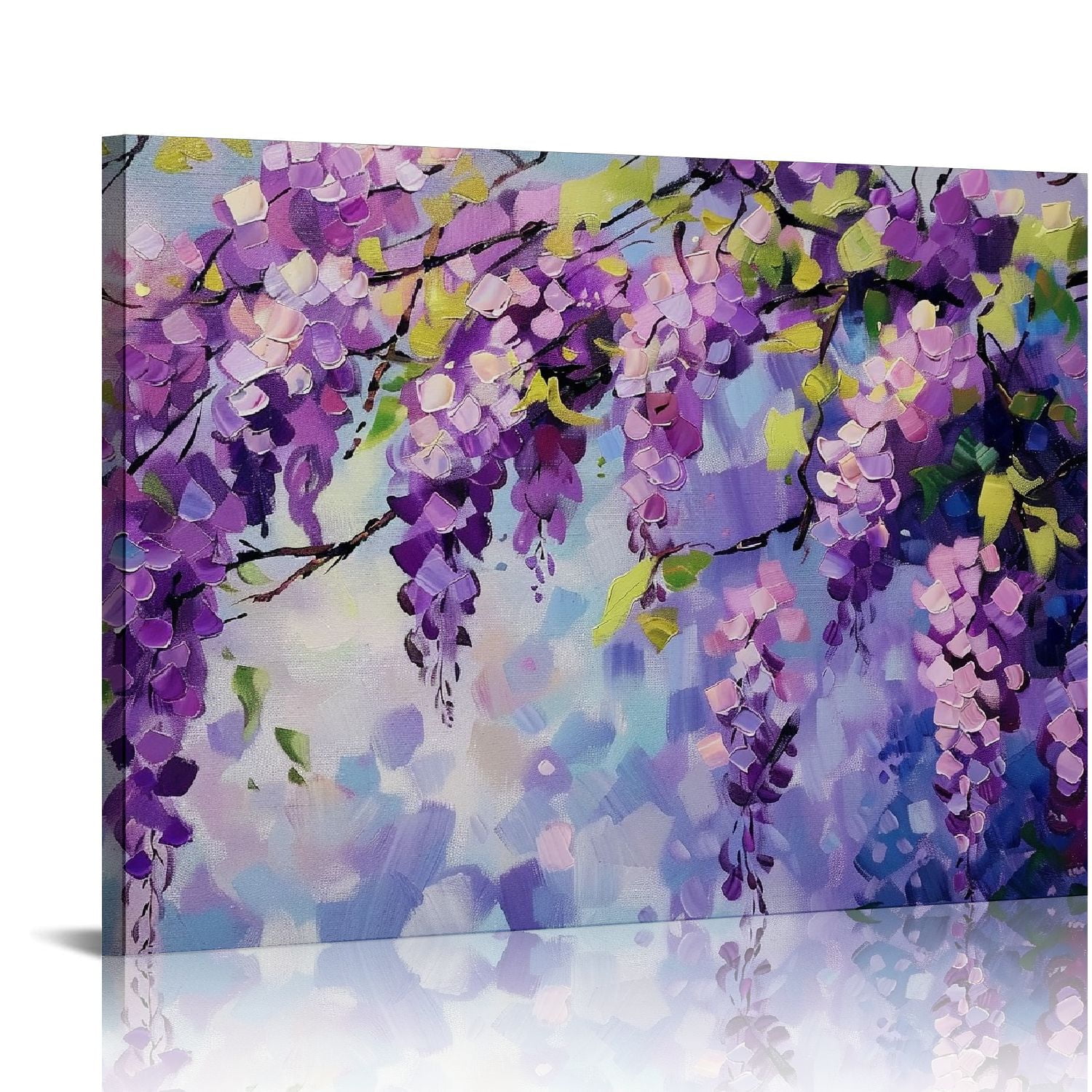 JEUXUS Violets Prints on Canvas, Flower Room Decor, Modern Wall Art ...
