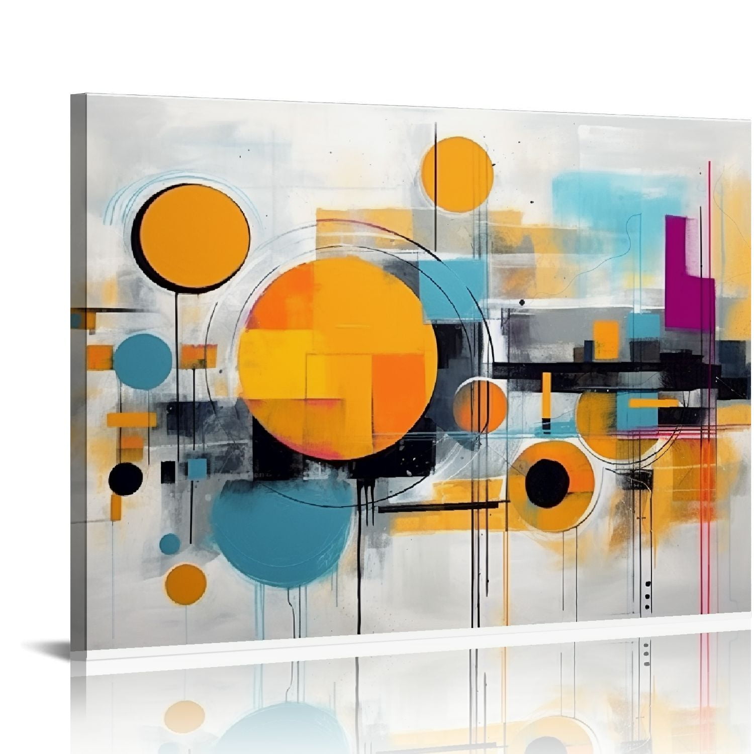 JEUXUS Wall Art Abstract for Living Room, Abstract Wall Art for Office ...