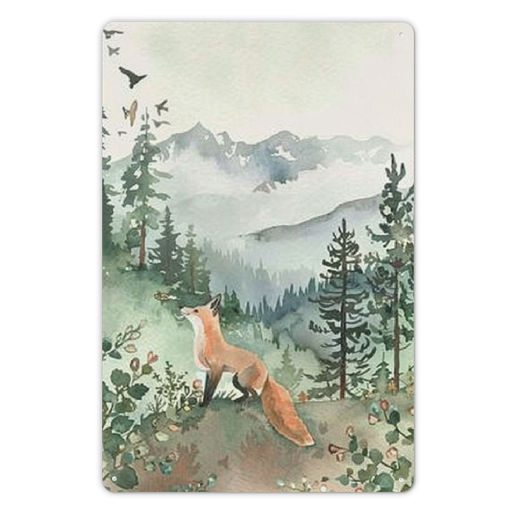JEUXUS Wall Hanging 8*12in Fox Forest Birds 8x12in - Walmart.com