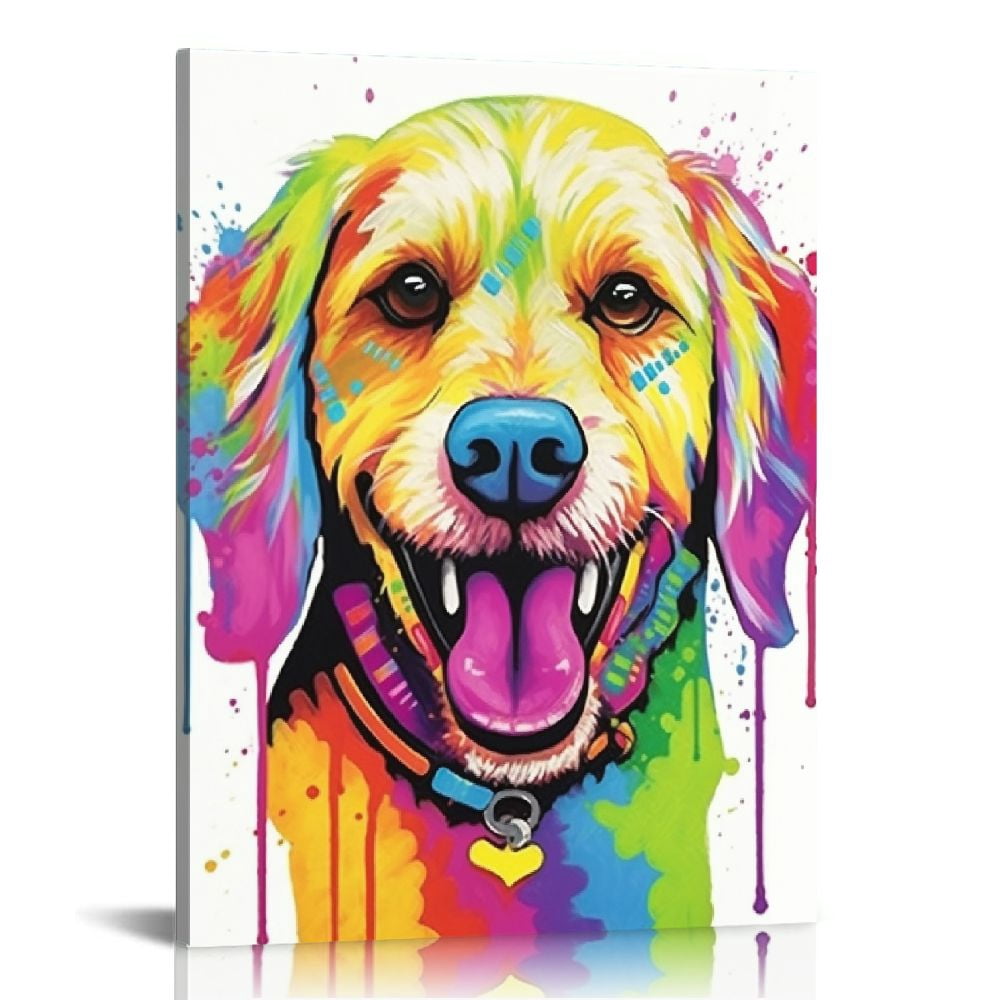 JEUXUS Watercolor Dogs Wall Art, Lovely Dog Canvas Art，Home Pets Poster ...