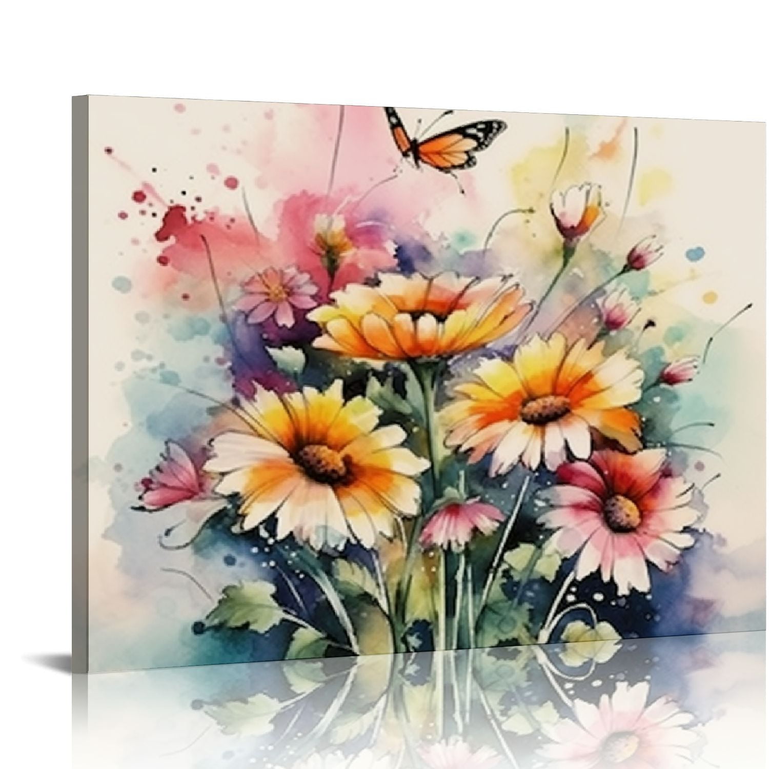 JEUXUS Watercolor Flowers Wall Art Prints - Colorful Wildflower Art ...