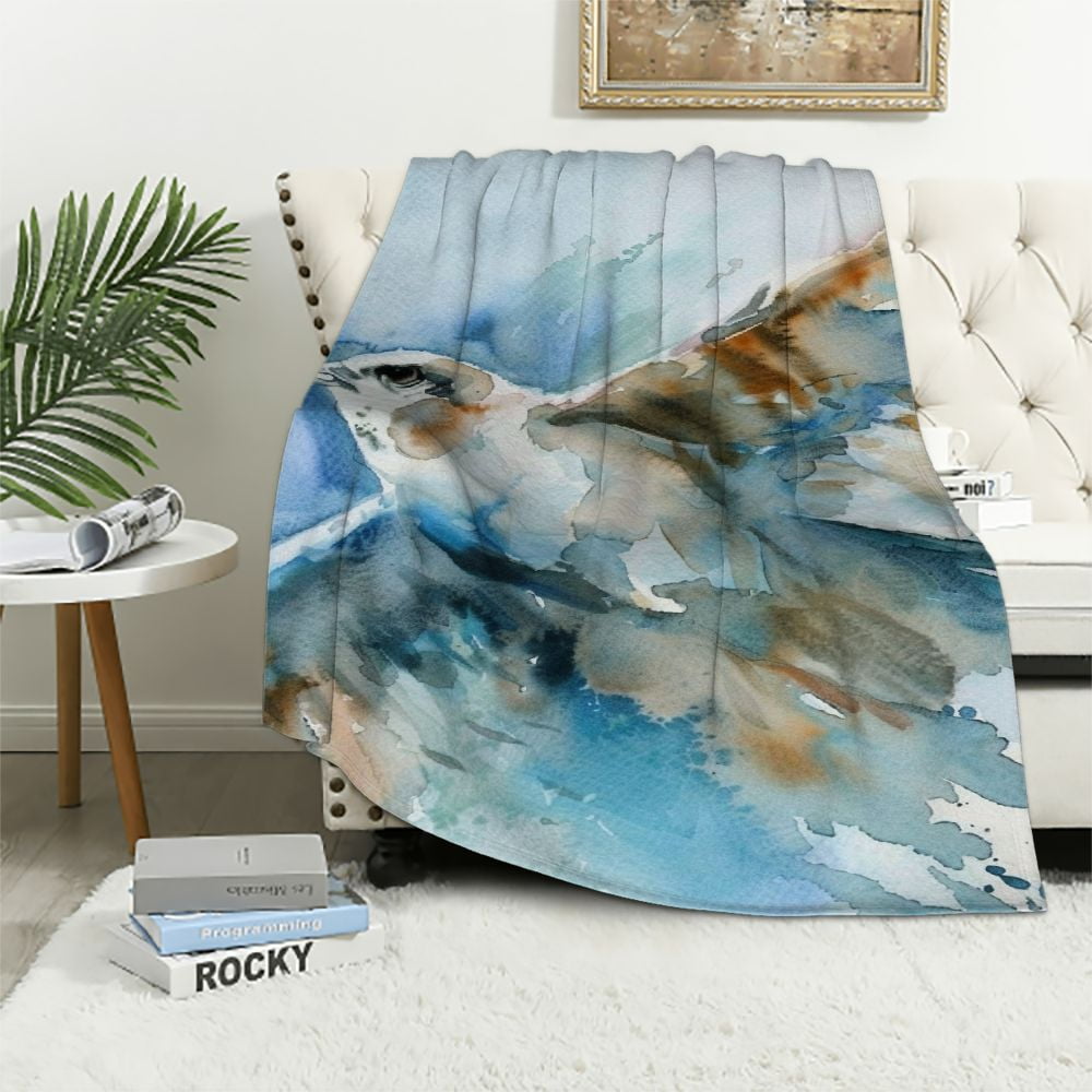 JEUXUS Watercolor Wild Animal Flannel Throw Blanket White - Walmart.com