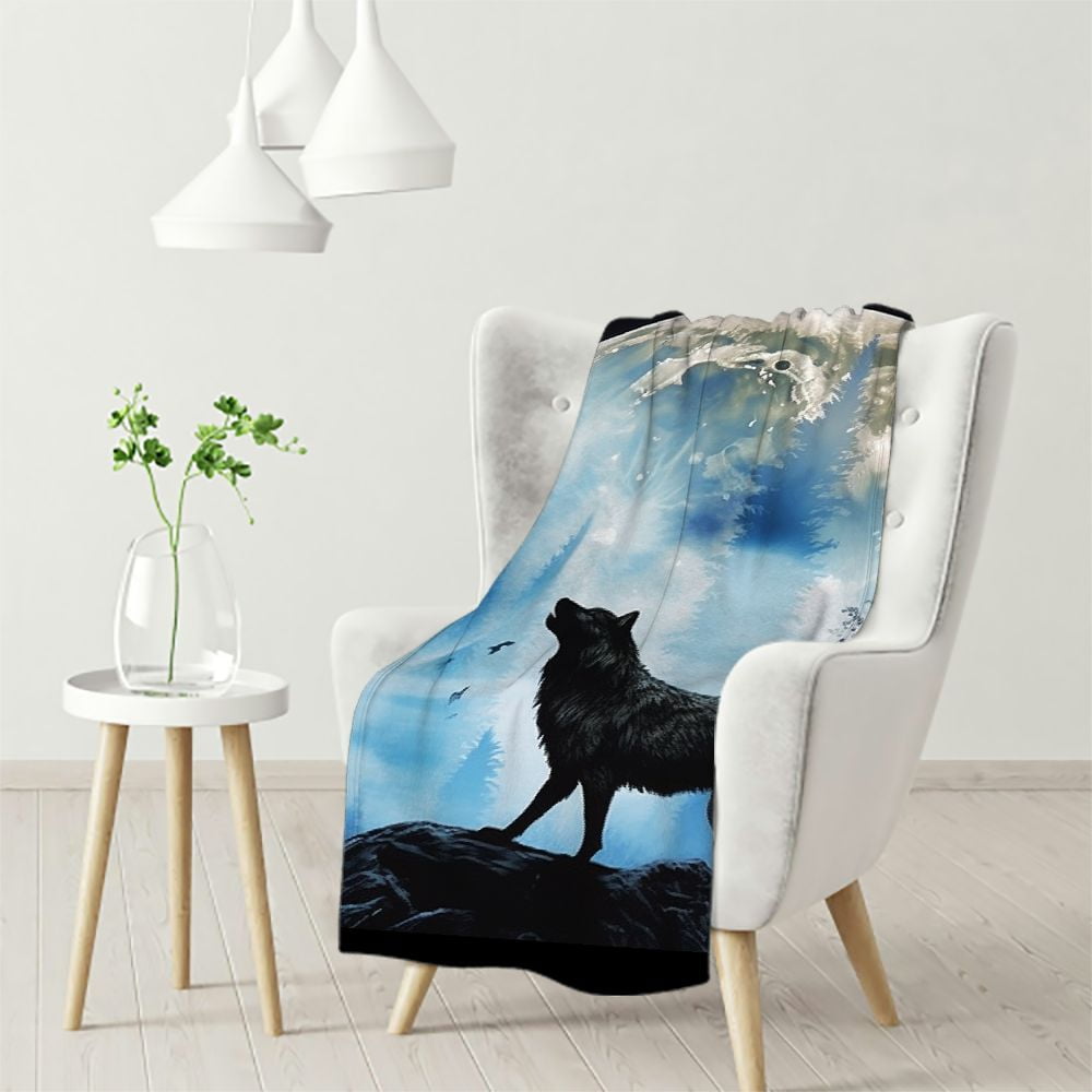 JEUXUS Wearable Blanket Women Men Hooded Throw 3D Printed with Sleeve ...