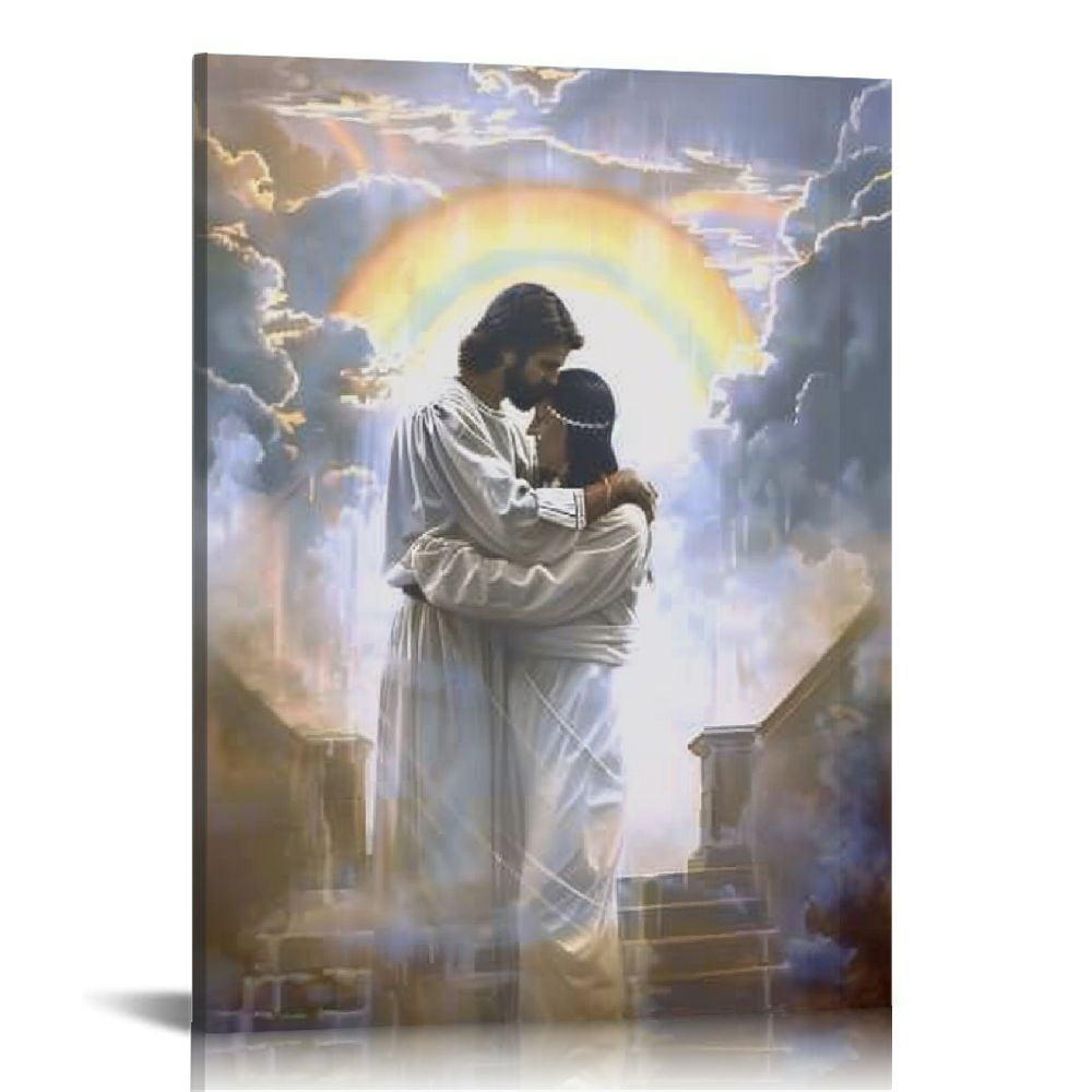 JEUXUS Welcome Home To Heaven Jesus Christ Canvas Wall Art Print Poster ...