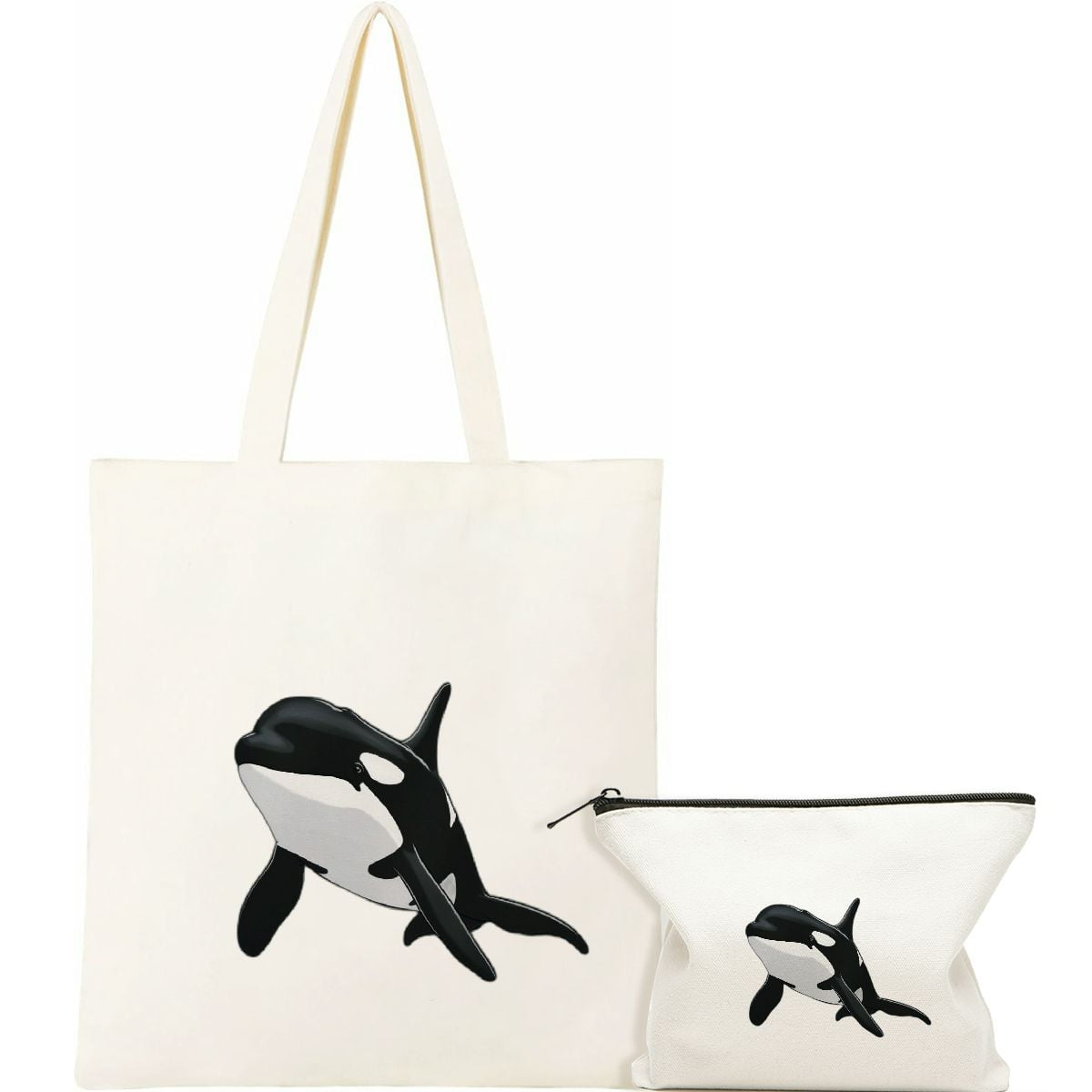 JEUXUS Whale Hello There Killer Whale Funny Orca Lover Canvas Tote Bags ...