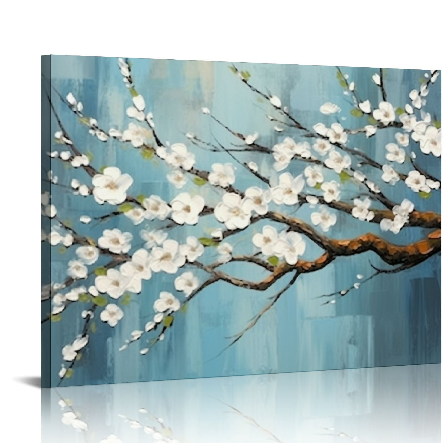 JEUXUS White Plum Blossom Tree Canvas Art Flower Painting Prints on ...