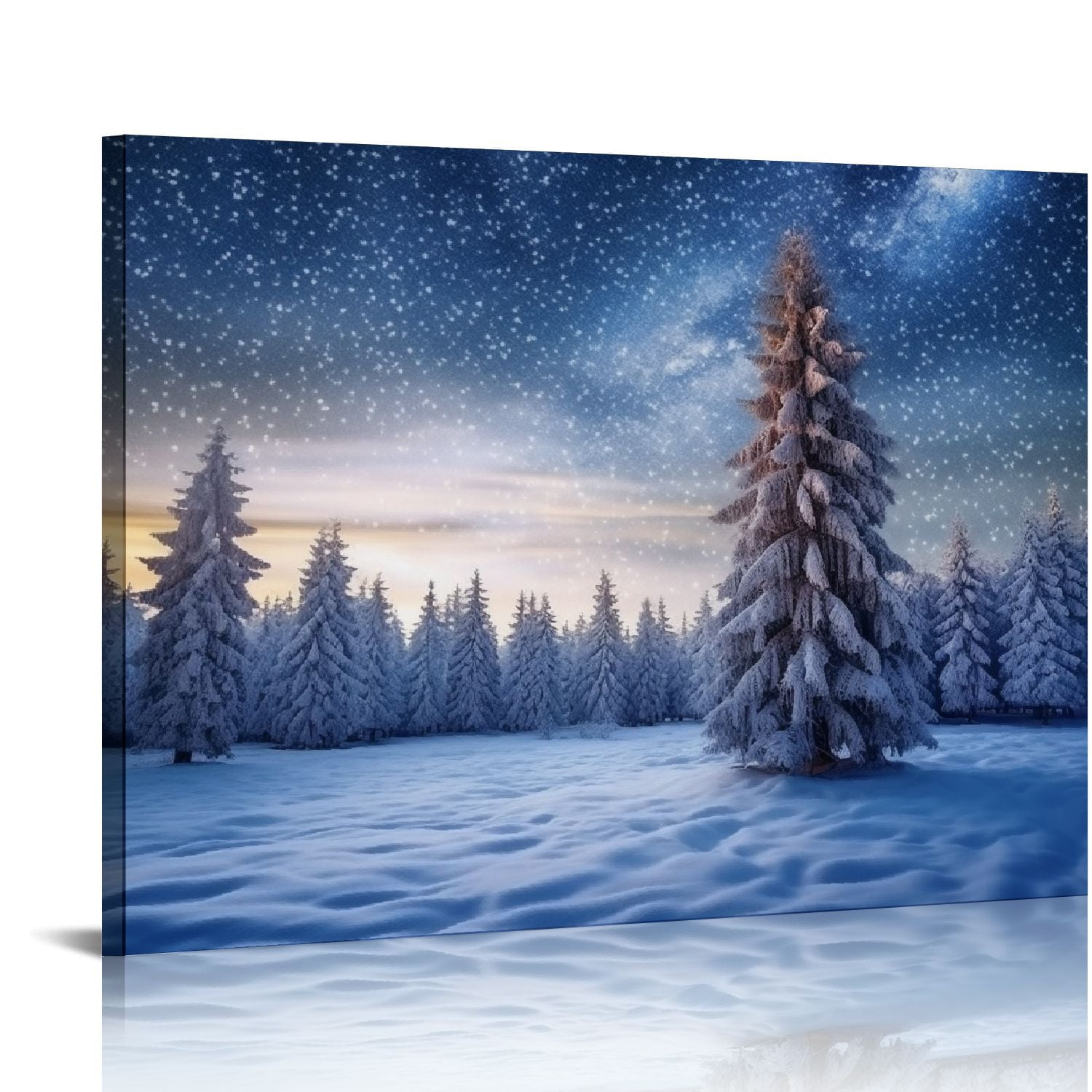 JEUXUS Winter Forest Landscape,Pine Trees In Winter,Magical Snowy ...