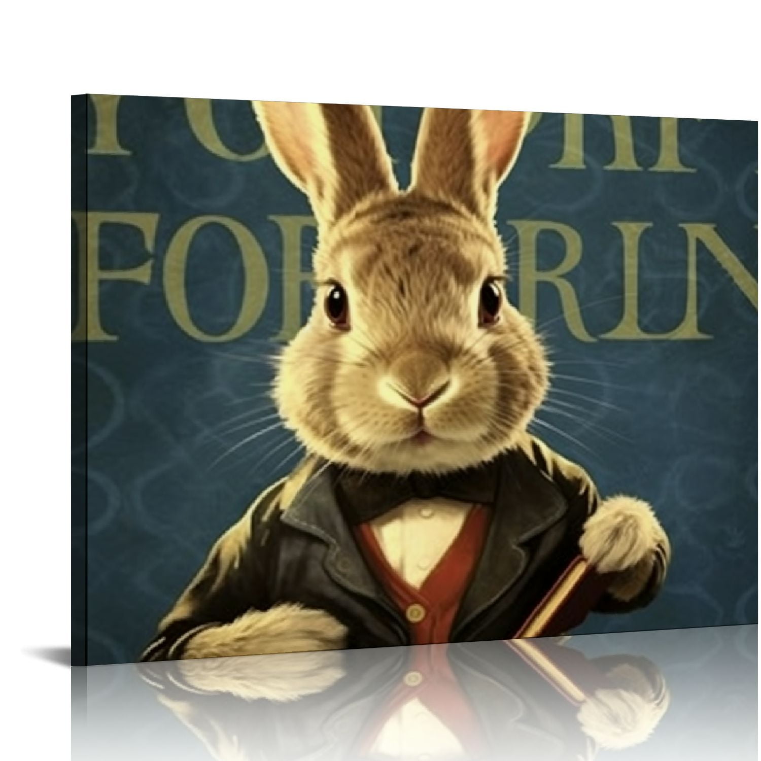 JEUXUS With Frame Rabbit Poster Funny Rabbit Decor Bathroom Decor ...