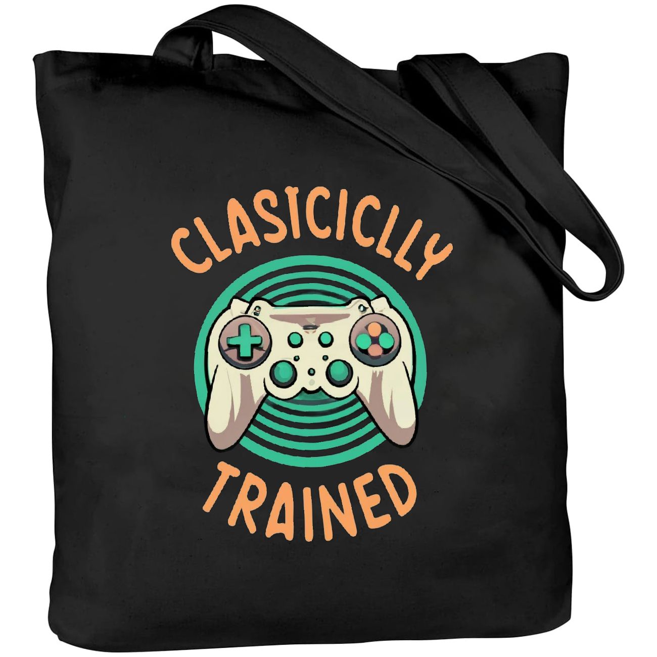 JEUXUS Woman Shopping Bag Video Game Retro Vintage Distressed Canvas ...