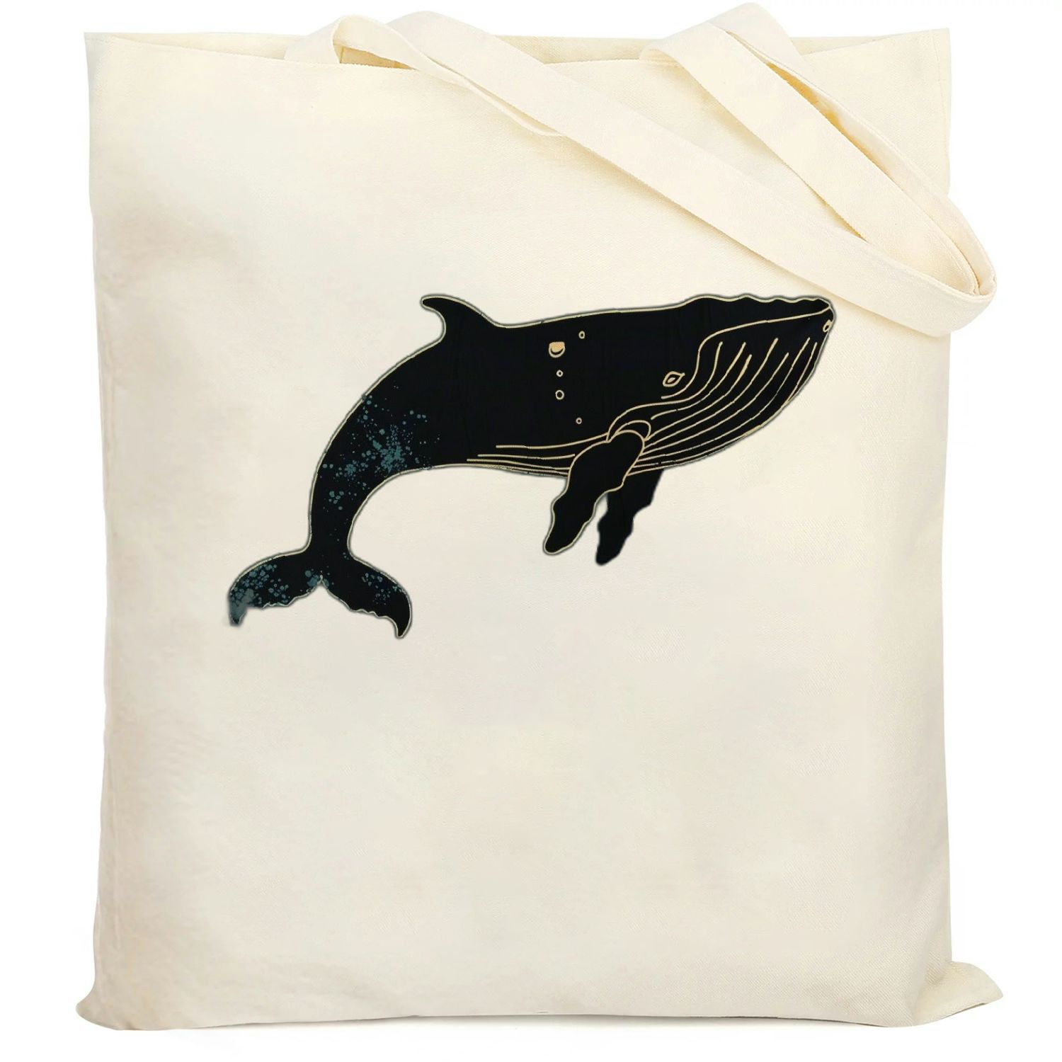 JEUXUS Women's Canvas Tote Bag Whale Whale Whale What Do We Have Here ...