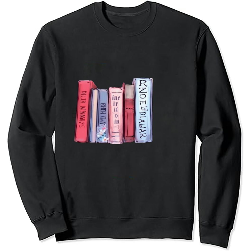 JEUXUS Womens Book Lover Sweatshirt Funny Wildflowers Book Graphic Book ...