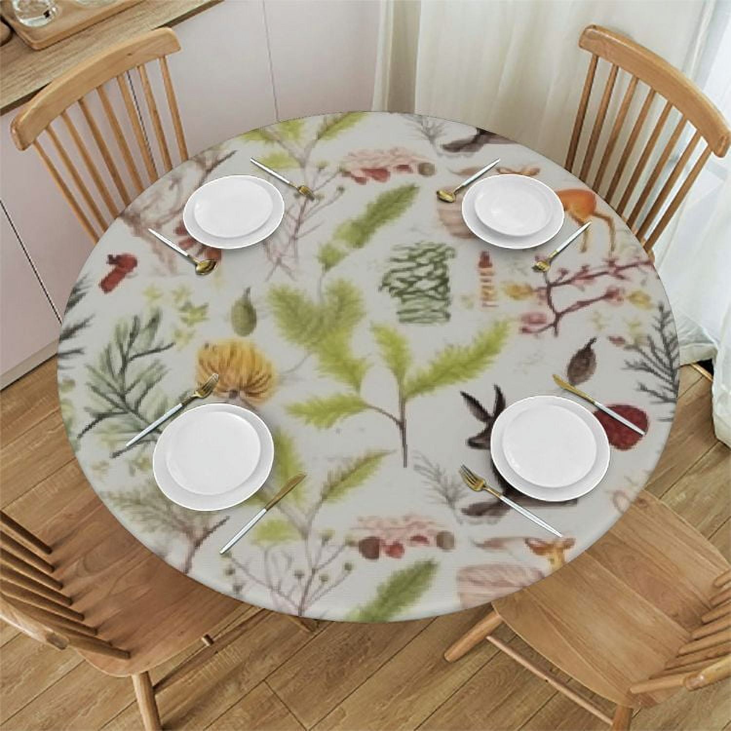 JEUXUS Woodsy Round Table cover,Indoor Kitchen Dinning Room Party or ...