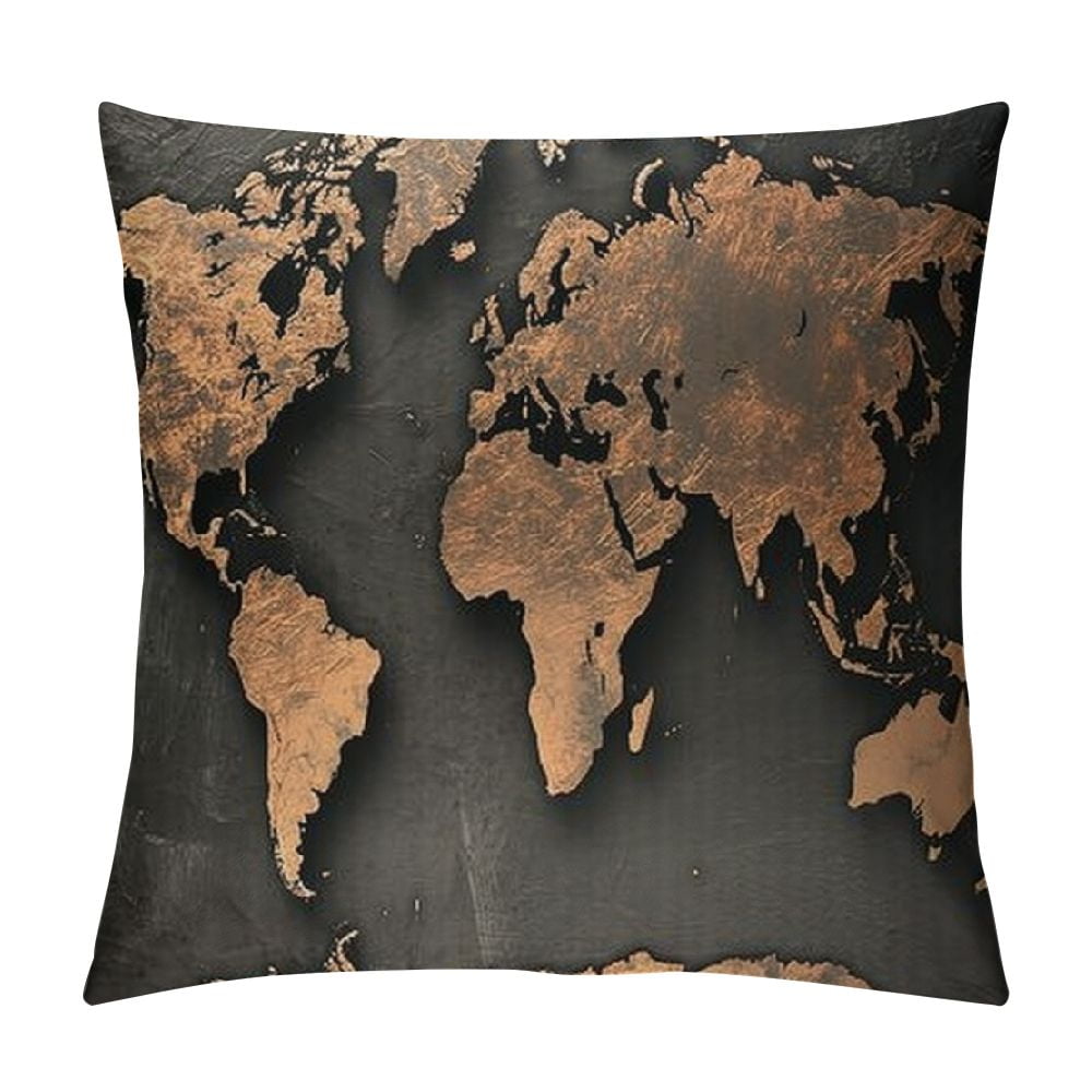 JEUXUS World Map Throw Pillow Cases Pack of , Vintage Map Seven ...