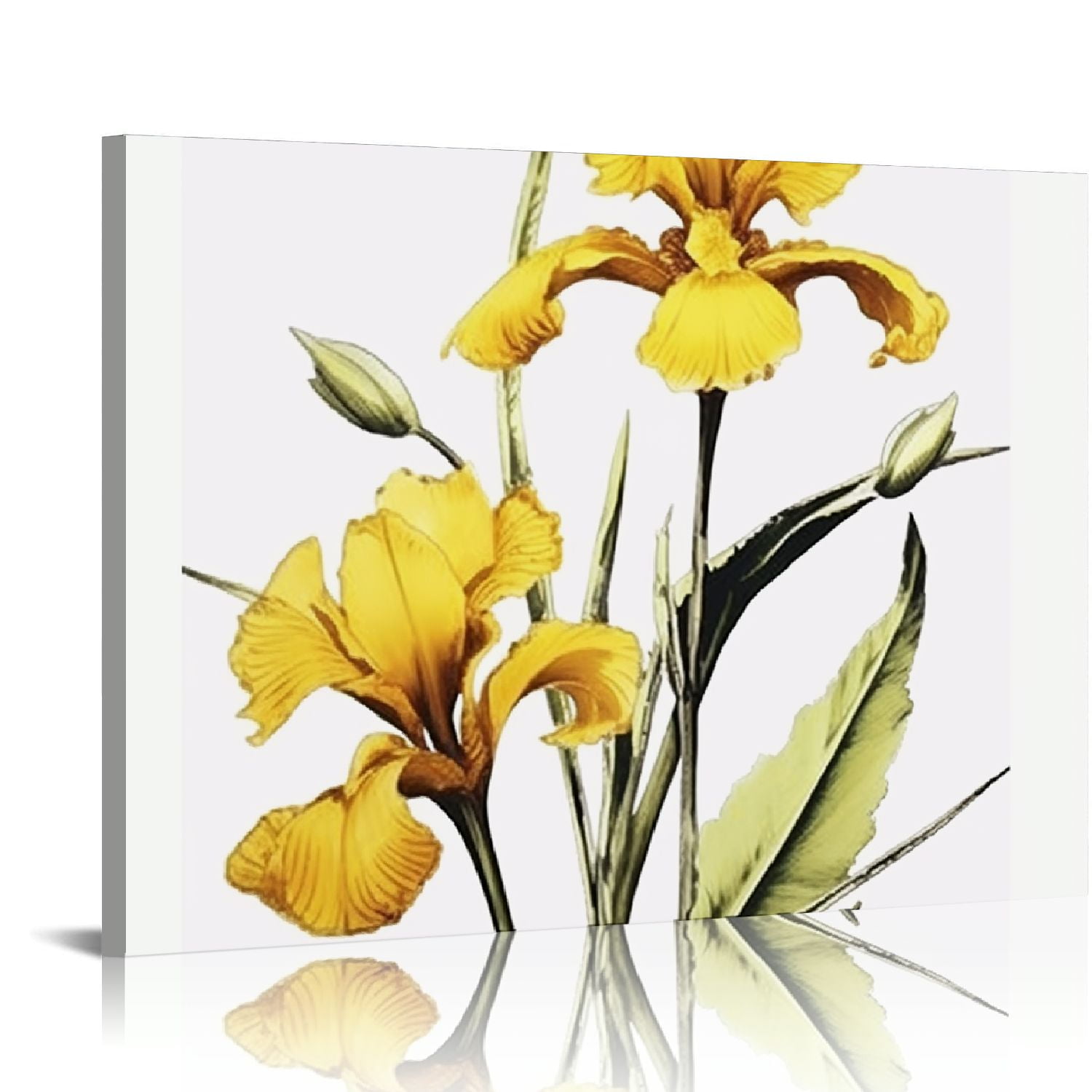 JEUXUS Yellow Abstract Floral Wall Art Botanical Still Life Artwork ...