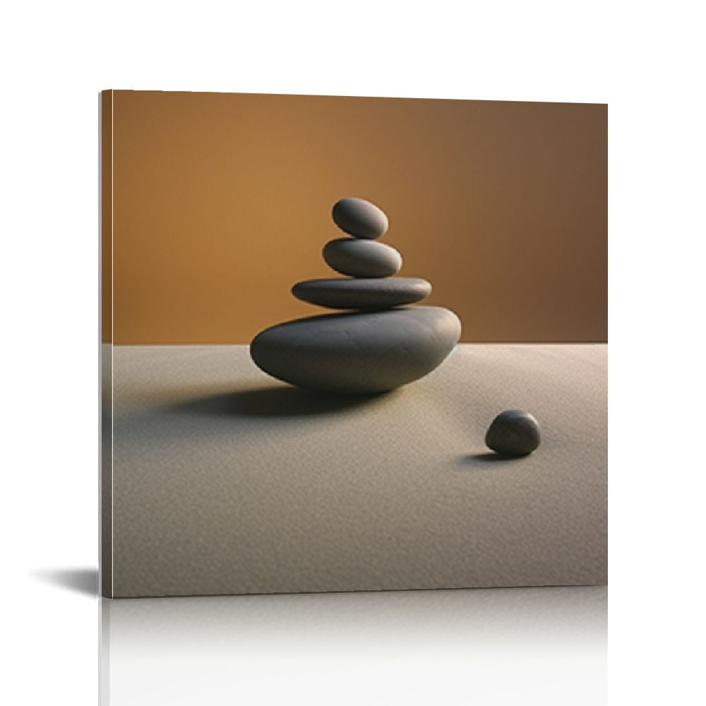 JEUXUS Zen Wall Art Relaxing Stone Spa Theme Painting Bathroom Wall ...
