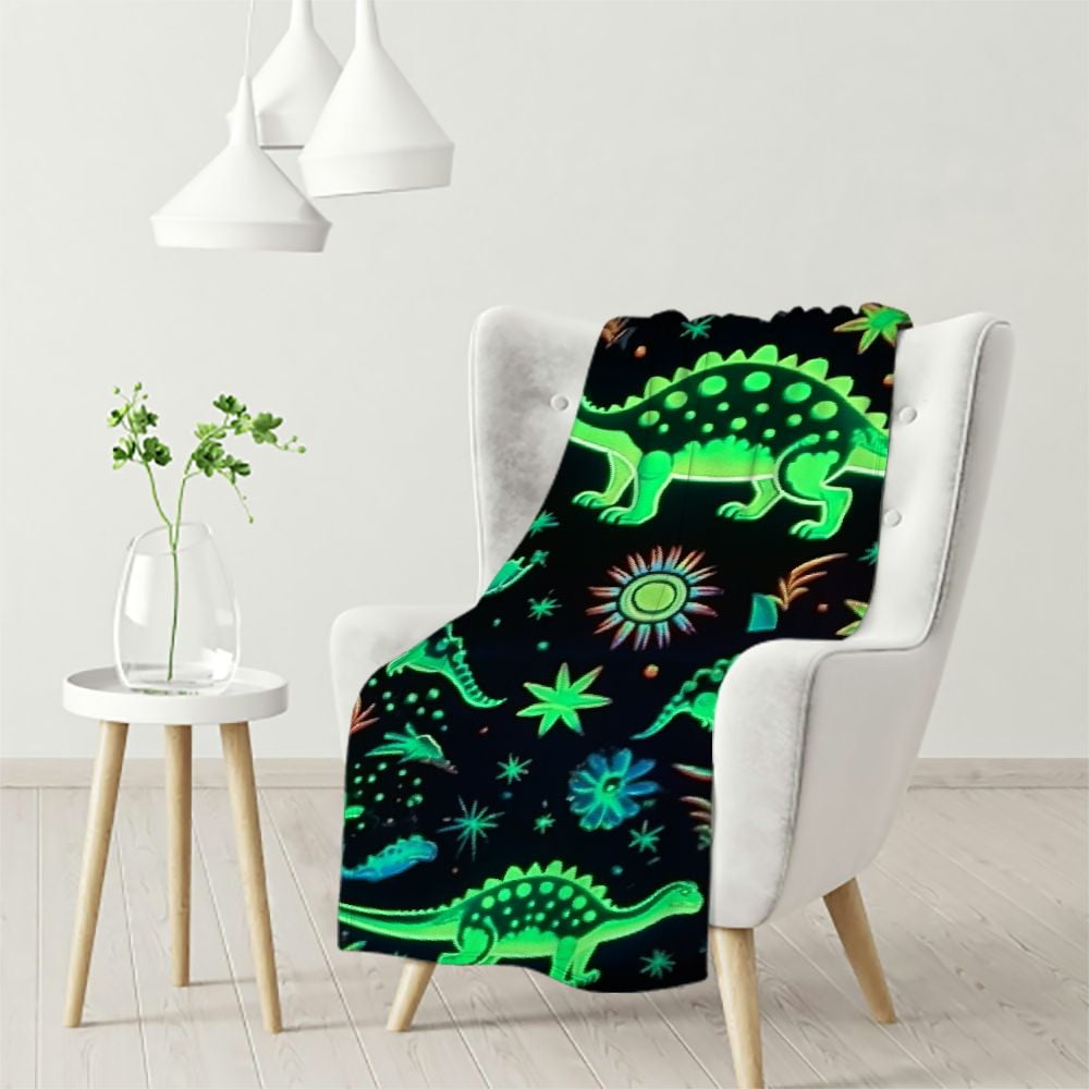 JEUXUS in The Dark Kids Blanket Dinosaurs Blanket for Boys Kids Throw ...