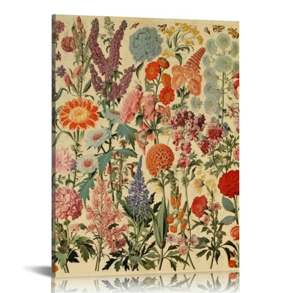 RUIYC Vintage Flowers Poster Prints, Cottagecore Plant Floral Chart ...