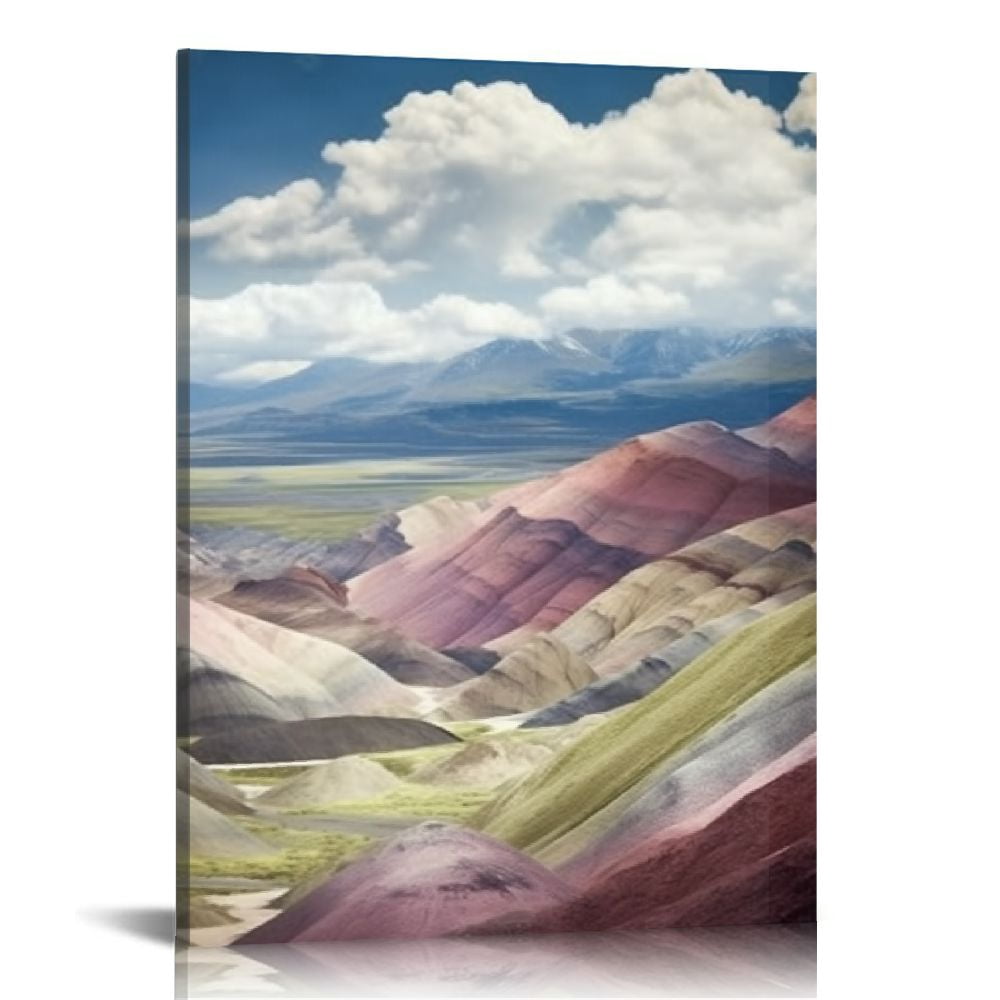 JEUXUS scenery Canvas Painting Mountain Snow Mountain Nordic Poster ...