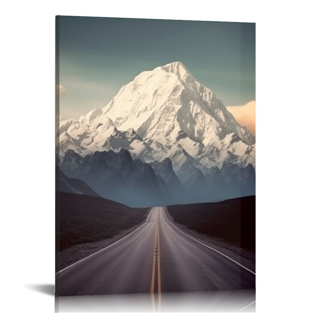 JEUXUS scenery Canvas Painting Mountain Snow Mountain Nordic Poster ...