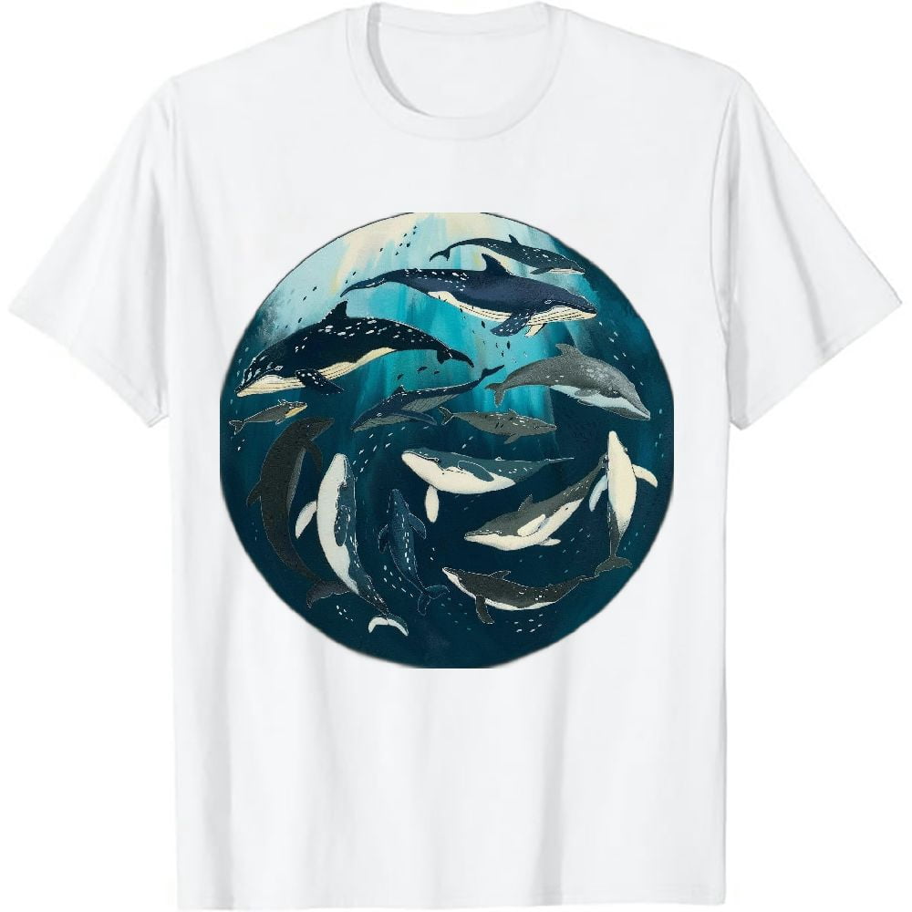 JEUXUS whales heart shape Cute Ocean Mammals Whale Breeds Species T ...