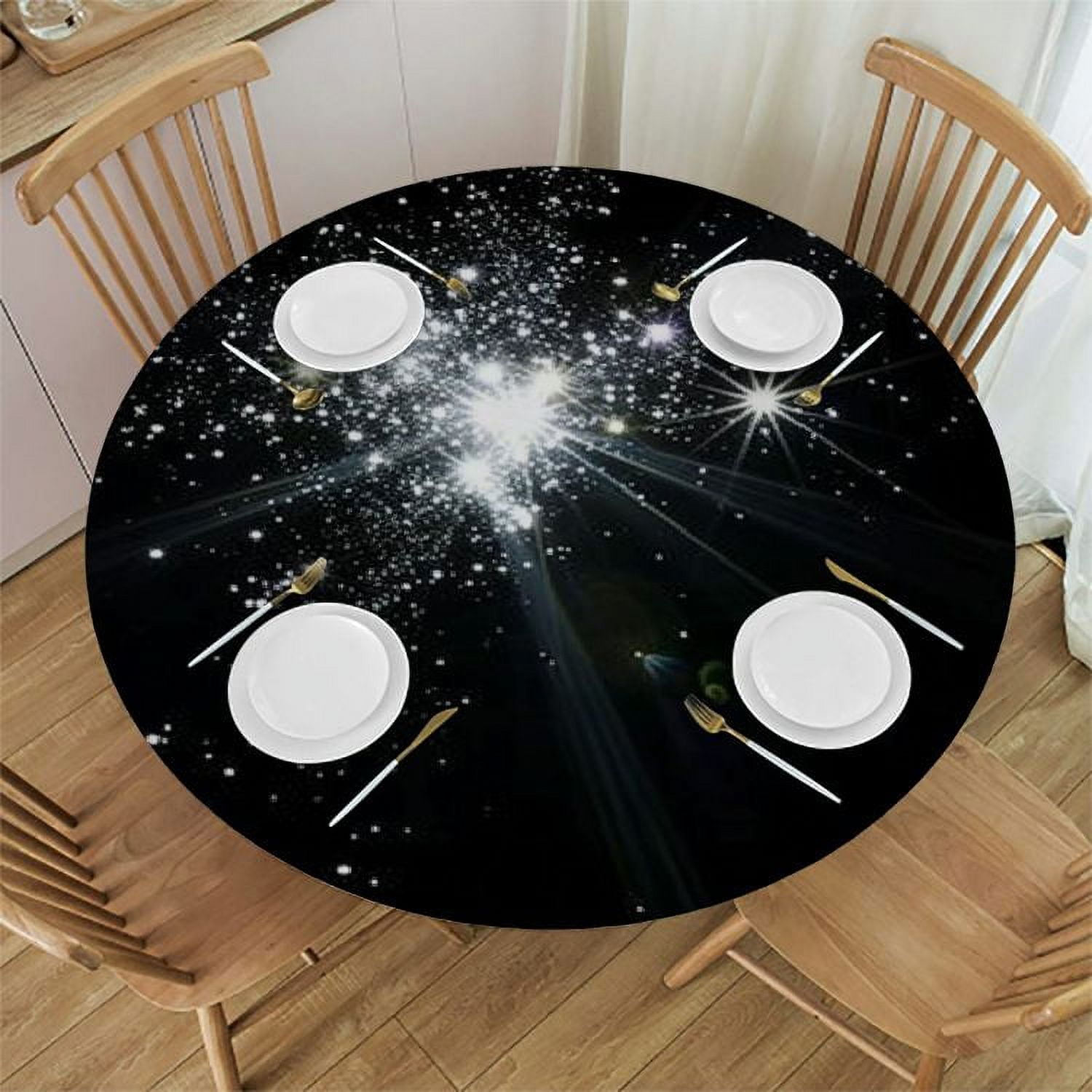 JEUXUS with Elastic Edge The Dazzling Stars and Dreamy Night Sky Round ...