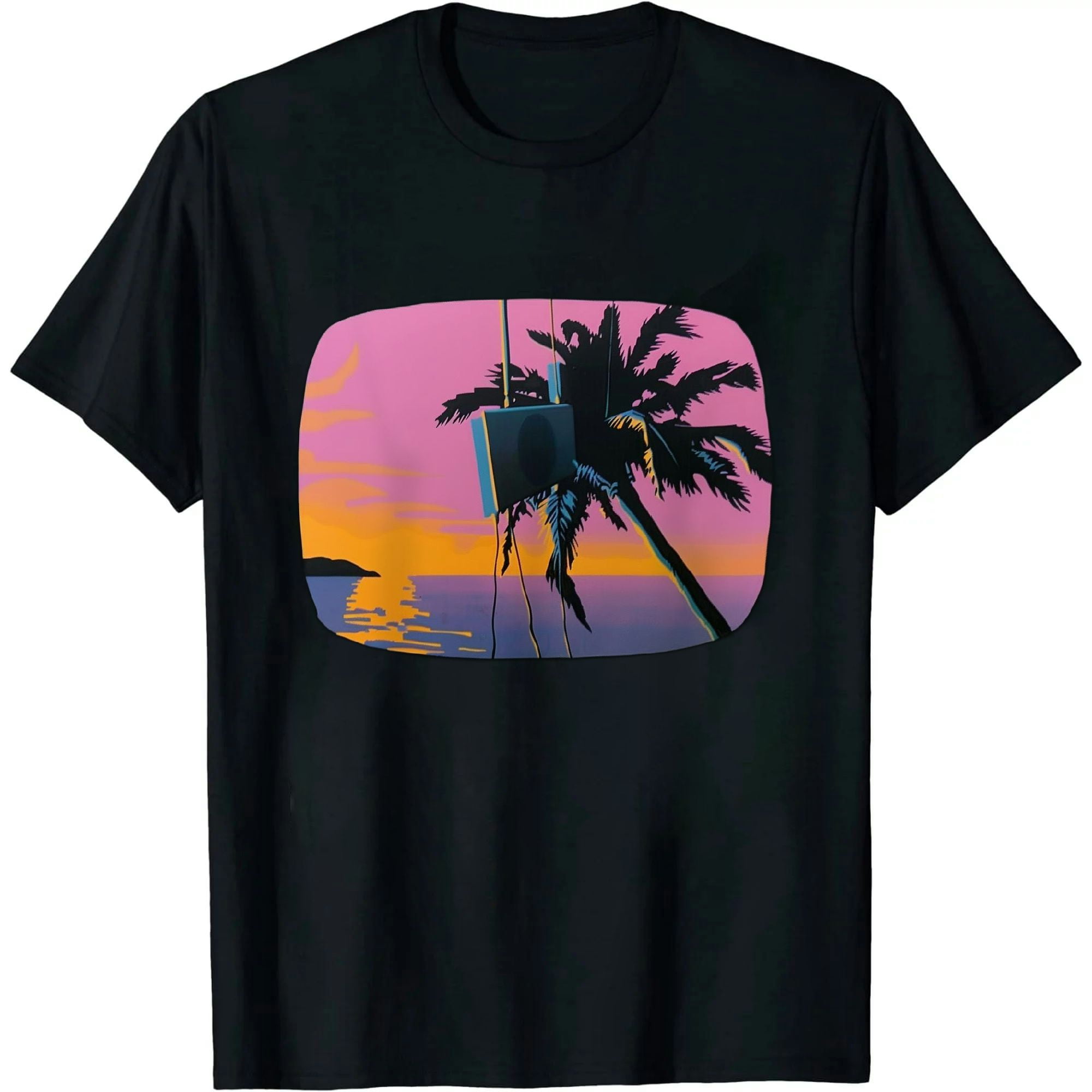 JEUXUS x MTV - Womens The official 1981 MTV Logo with purple Palms in ...