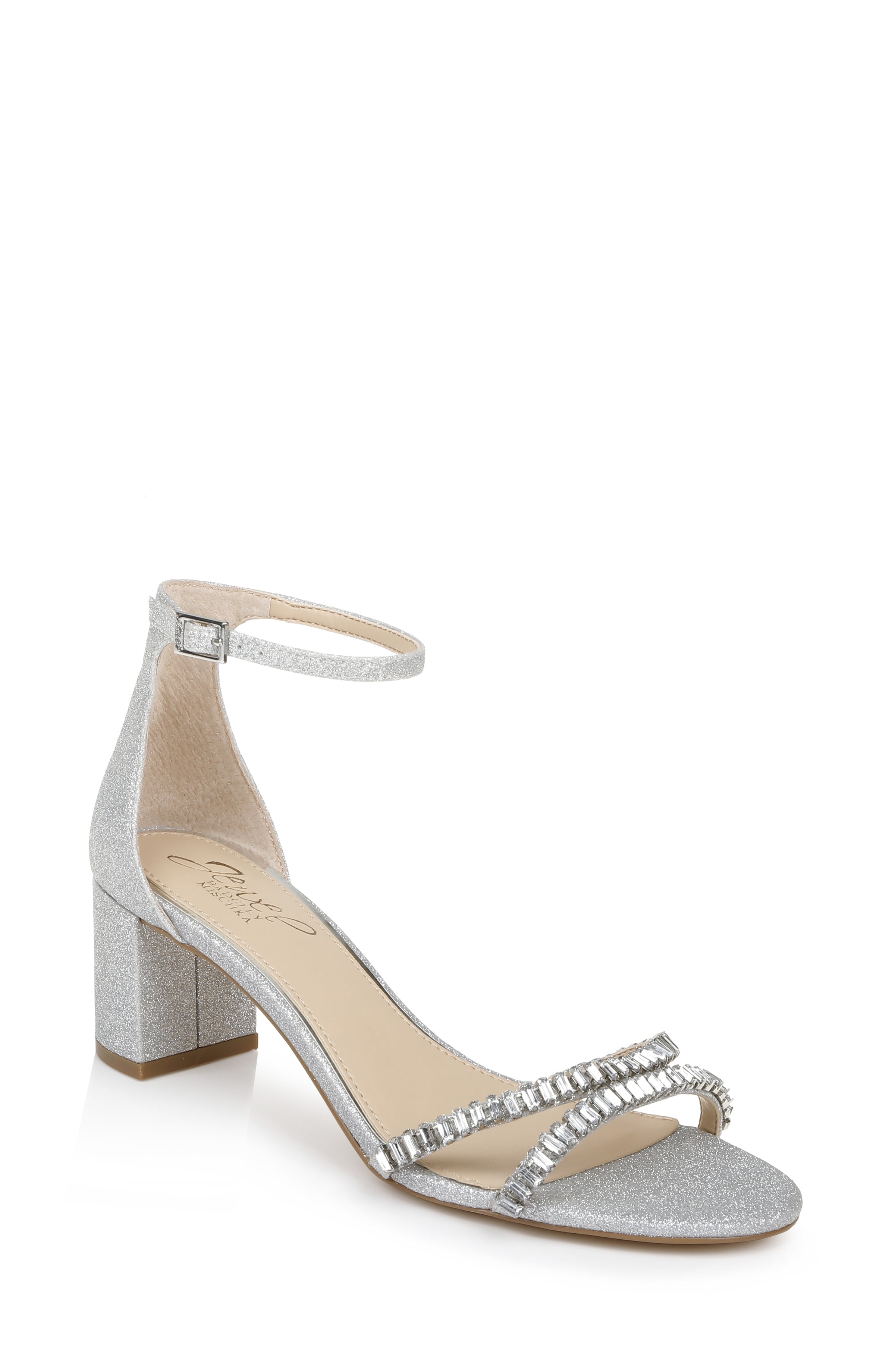 Jewel Badgley Mischka Joanne Strappy Block Heel - Walmart.com