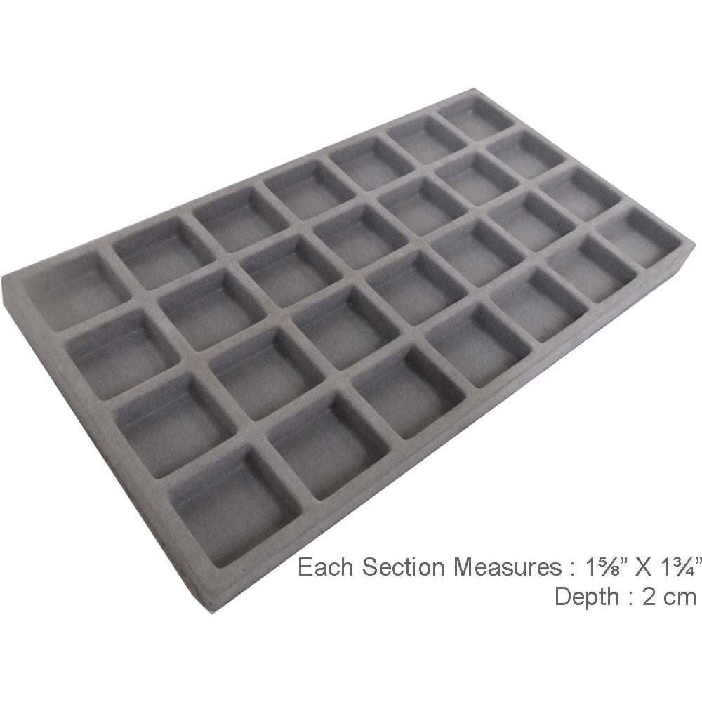 JEWEL TOOL (2 Pack) Grey Plastic Tray Insert | 28 Compartments ...