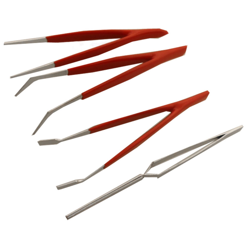 JEWEL TOOL 4 Piece Variety Tweezer Set | Flat, Round & Bent-Tip Pointed ...