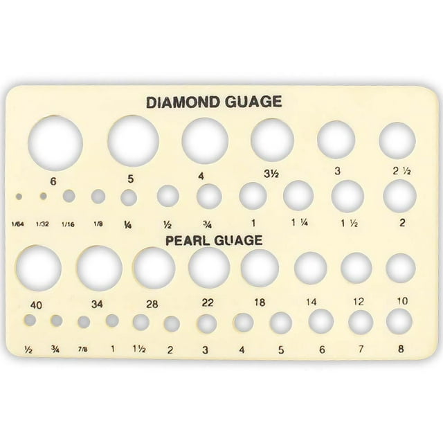 JEWEL TOOL Diamond & Pearl Gauge | Dual-Sided Measurement | Durable ...