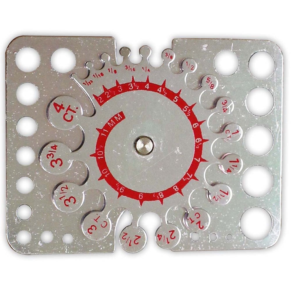 JEWEL TOOL Gemstone Gauge | Accurate Sizing from .03 ct to 4 ct, 2mm to ...
