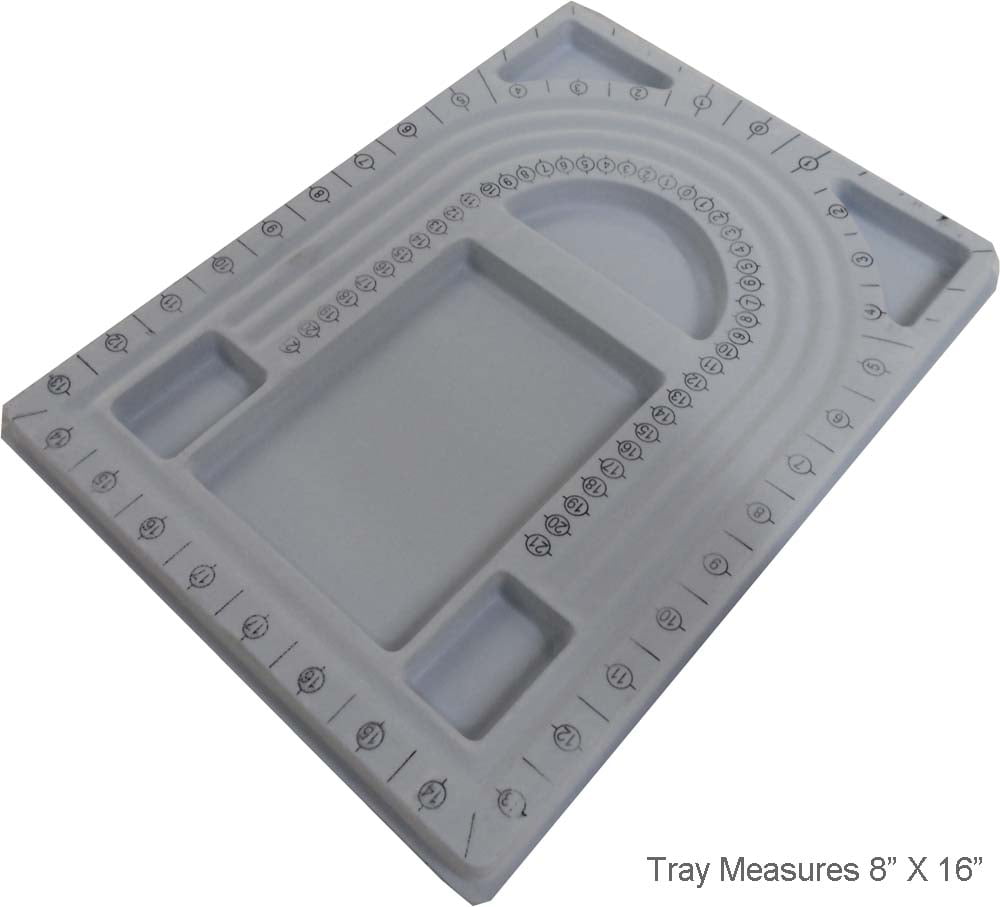 JEWEL TOOL Gray Fur Covered Bead Tray | 12" (30.5 cm) x 9" (22.9 cm ...