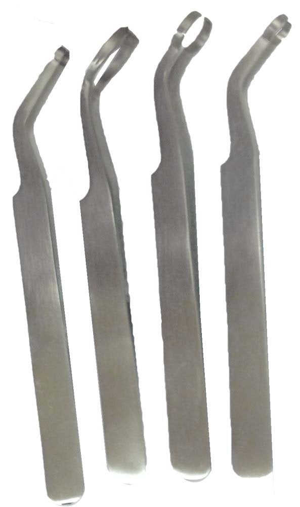 JEWEL TOOL Non-Magnetic Tweezers Set | 4-Piece | Rounded Ends | Sizes ...