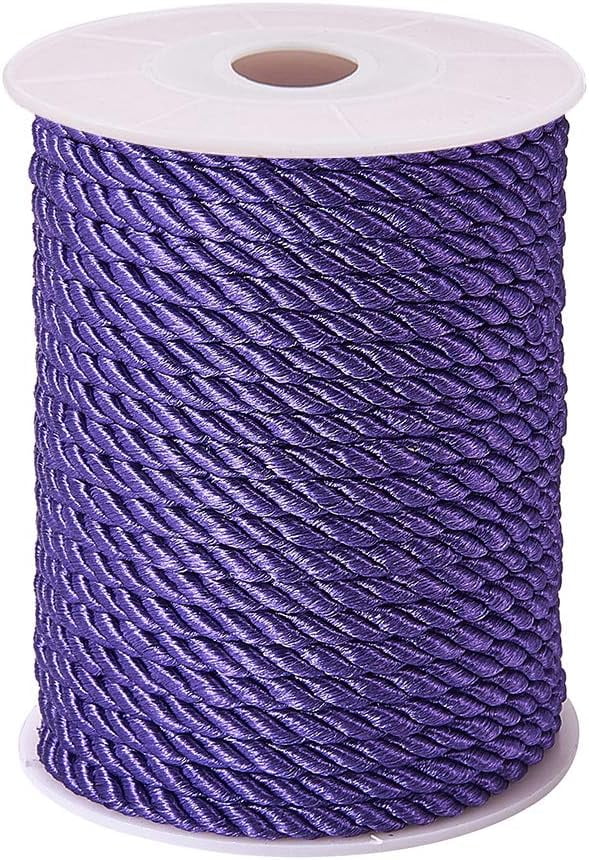 JEWELEADER 50 Feet Twisted Cord Rope Craft Nylon Rope 5mm 3 Strand ...