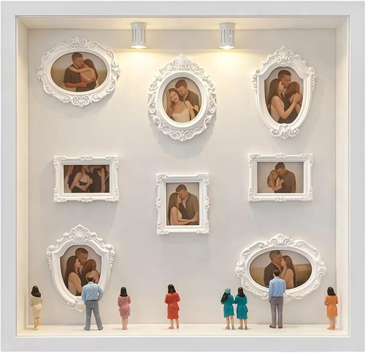 JEWLALO DIY Mini Gold Frames Silhouette Box, 2026 Upgrade Shadow Box ...