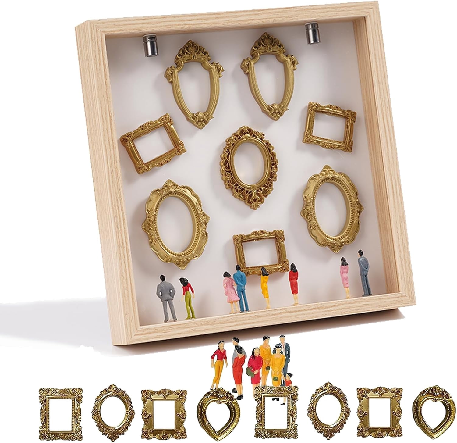JEWLALO DIY Mini Gold Frames Silhouette Box, Shadow Box Frame Kit with ...