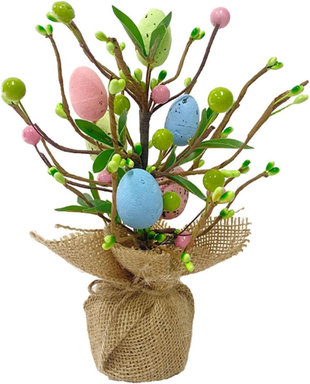 JEWLALO Easter Egg Tree Tabletop Decoration, Easter Tree Branches ...