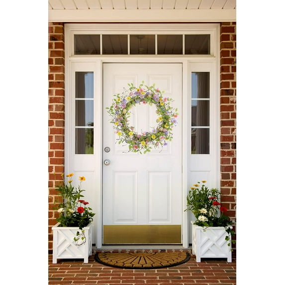 JEWLALO Easter Wreath 20" Easter Wreaths for Front Door Artificial Egg ...