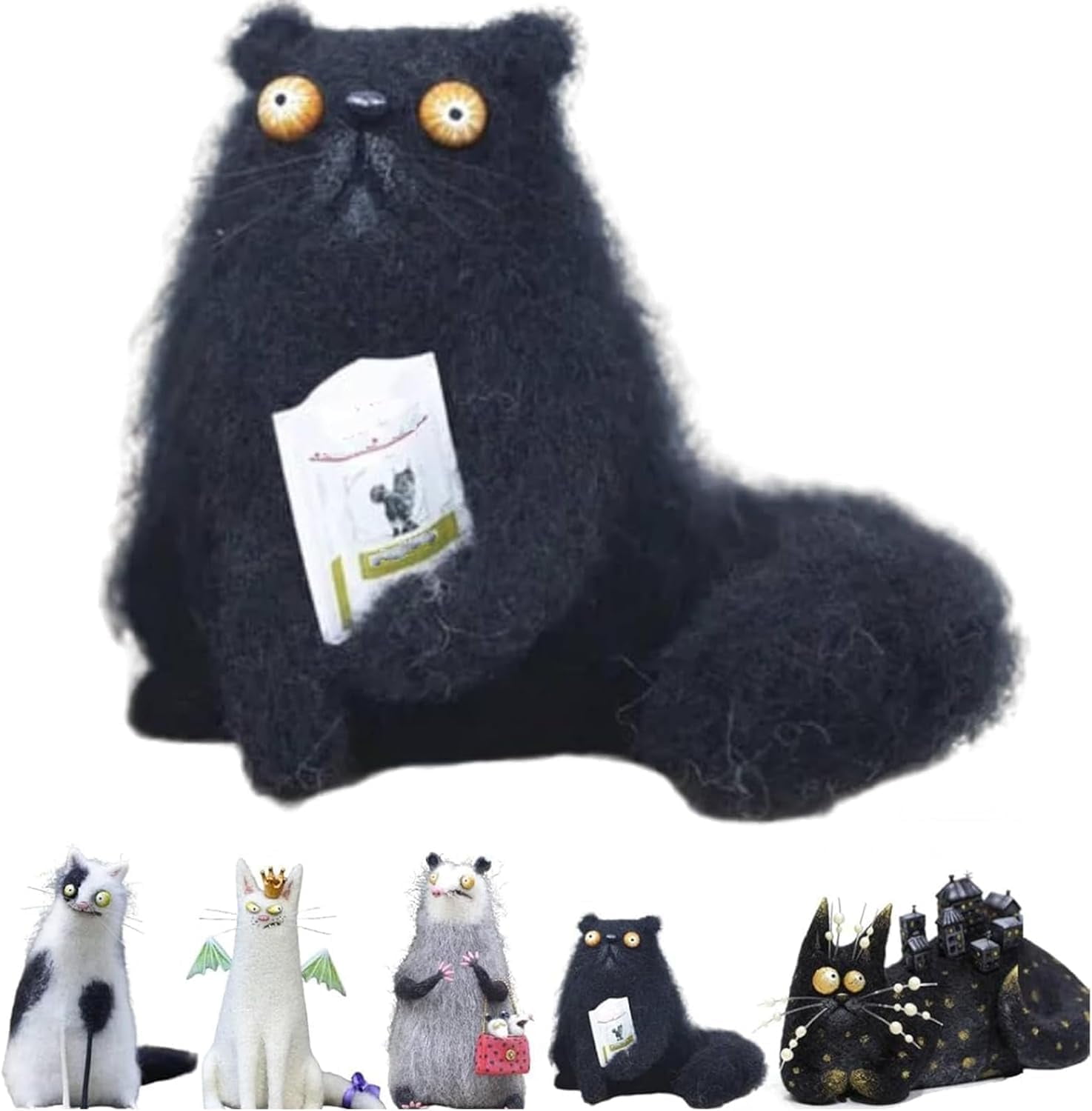 JEWLALO Wool Felt Familiars - Quirky Handmade Companion, Wide-Eyed ...
