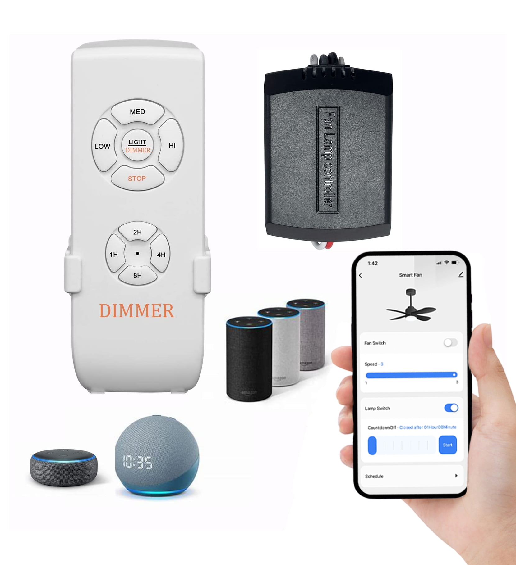 JF028 WIFI Humpptom Universal Smart WiFi Ceiling Fan Remote Control Kit ...