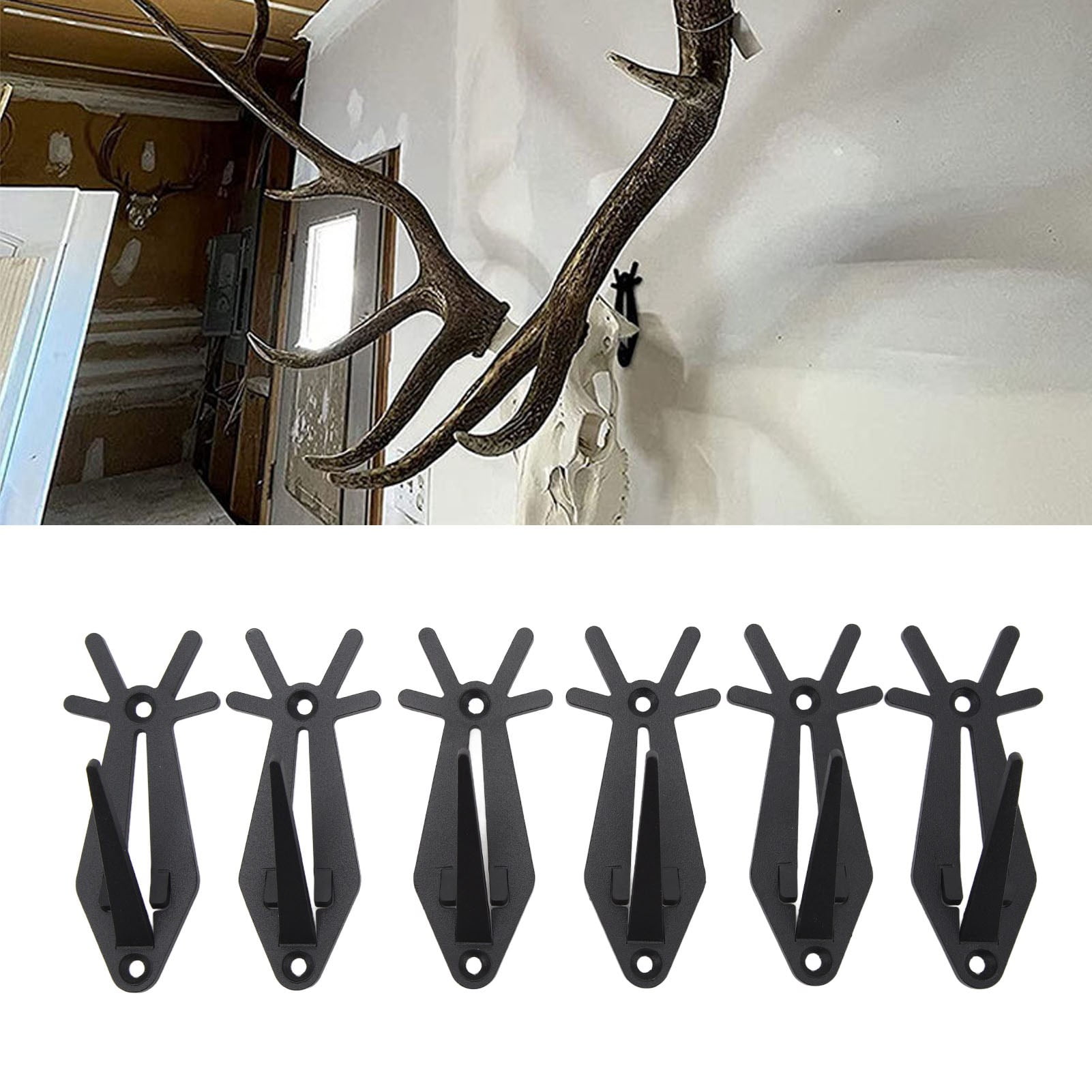 JFBUJC 6pcs Mount Skull Hanger Antler Style Bracket Hangers Deer Hanger ...